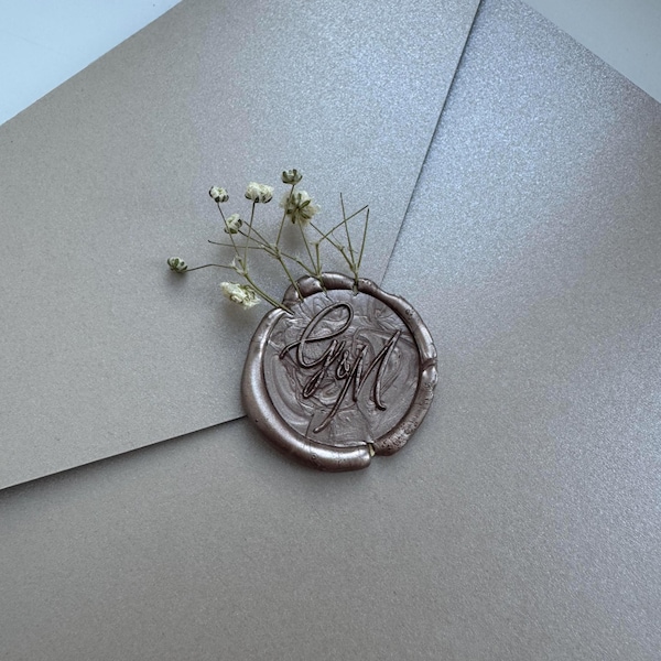 Custom Initial Logo Wax Seal Stamp Set for Wedding Invitation ...