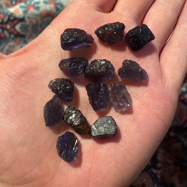 10 Piece Rare Iolite Rough Size 14-16 MM Gemstone Raw Fabulous Iolite ...