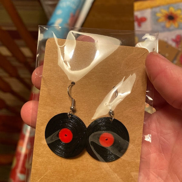 Small Groovy Record Earrings, Vinyl Earrings, LP Earrings, Groovy ...