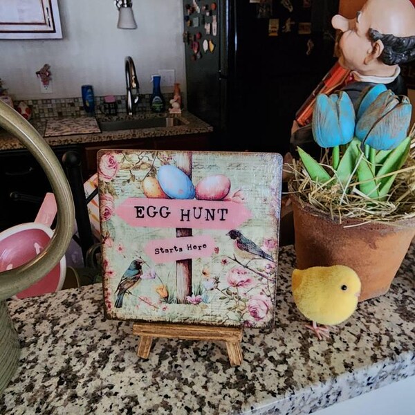 Spring Birdhouse Mini Wood Sign With Easel, Colorful Mini Art, Wood ...