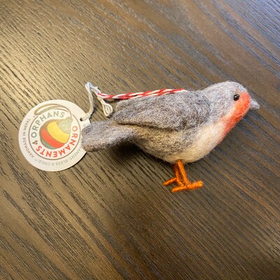 Tufted Bird Christmas Ornament Fair Trade Robin Handmade in Nepal - Etsy