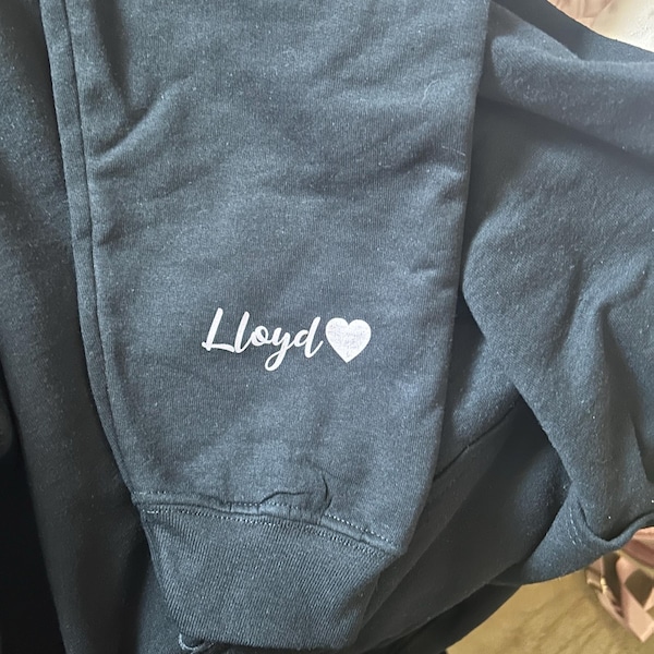 Custom Name and Heart Couples Sweatshirt, Personalized Couples Gift ...