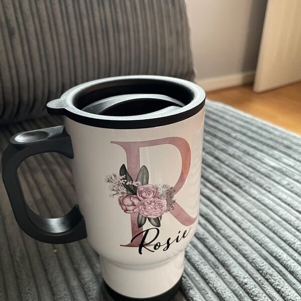 Personalised Travel Mug, Name & Initial Travel Mug, Gift for Her - Etsy UK