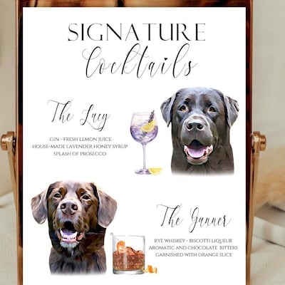 Signature Drink Sign Dogs, Signature Drink Sign Dog, Signature Drinks ...