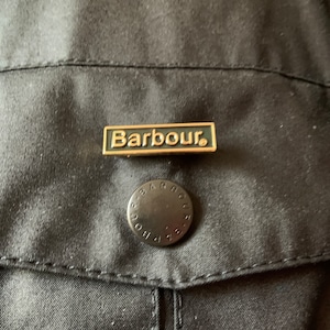 Barbour Pin Badge Enamel Embossed Gold With Dark Green Safety Pin ...