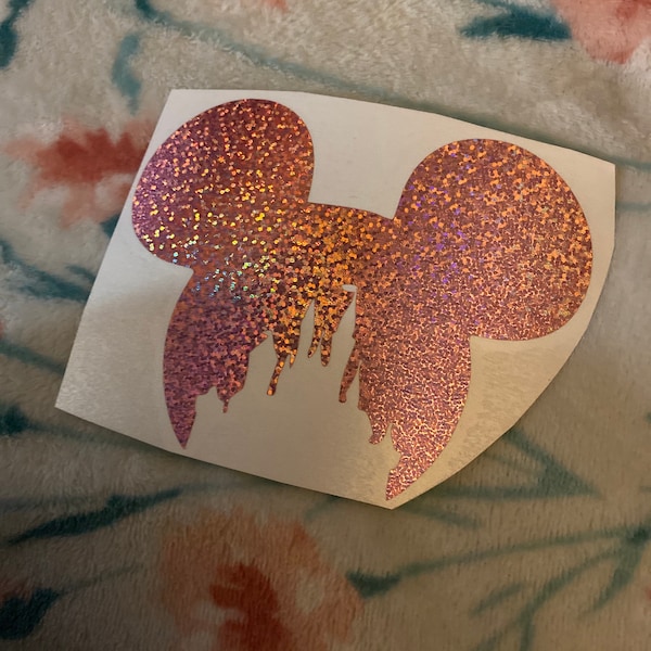 Holographic Mickey Ears Disney Decal | Car Decal | Princess Castle Ears ...