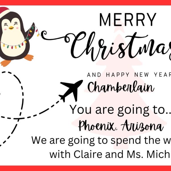 Christmas Boarding Pass Template, Editable Boarding Pass, Surprise ...