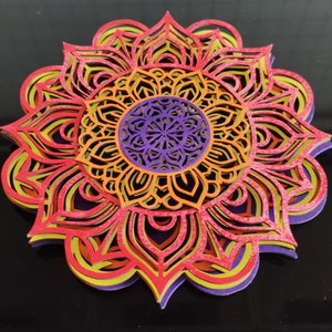 Layered Alphabet SVG A to Z Complete 3D Letters Multilayered Mandala ...