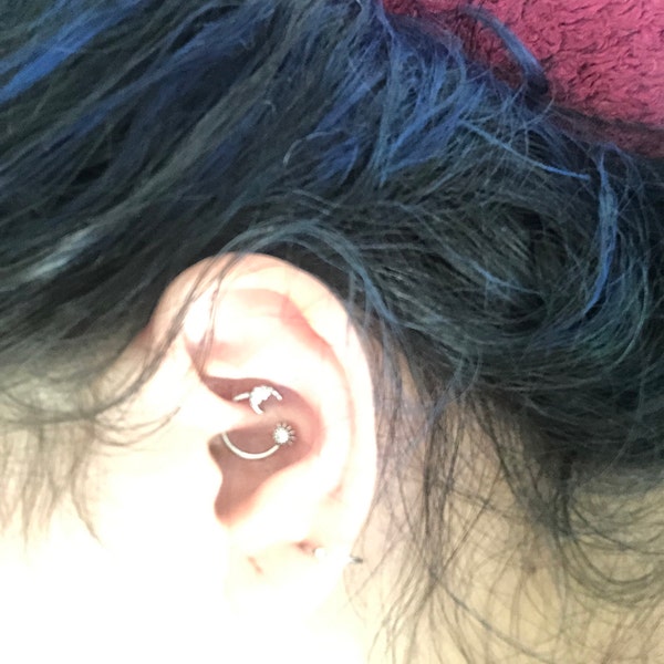 16G Sun & Star Septum Ring/daith Jewelry/cartilage Earring/helix Hoop ...