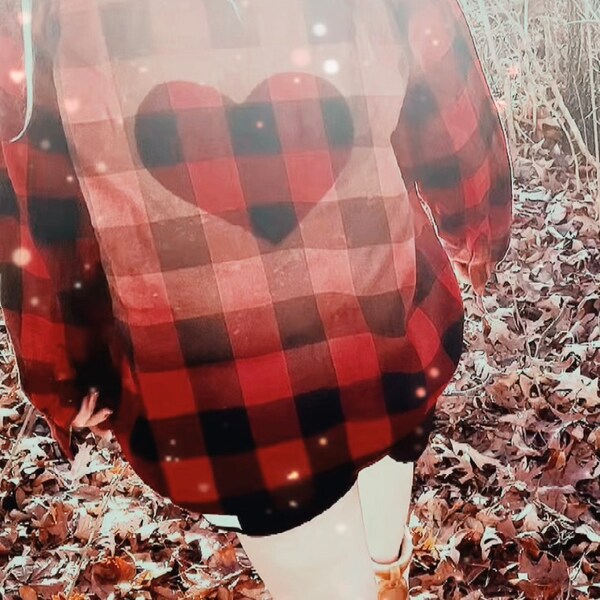 More Heart Plaid Distressed Bleached Flannel Shirts/ Small to 3X Large ...