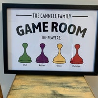 Personalized Family Game Room Sign, Board Game Geek Gift, Unique Home ...