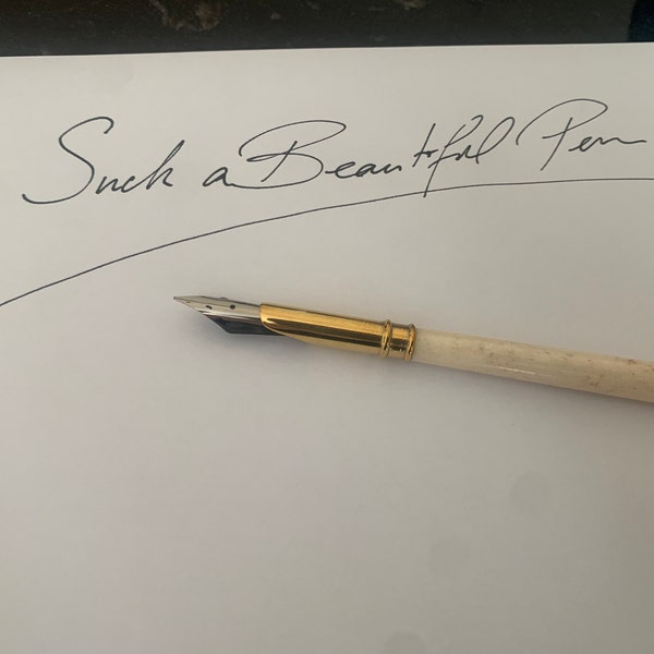 6" Turned Genuine Ox Bone Nib Pen- Antique Reproduction - Etsy