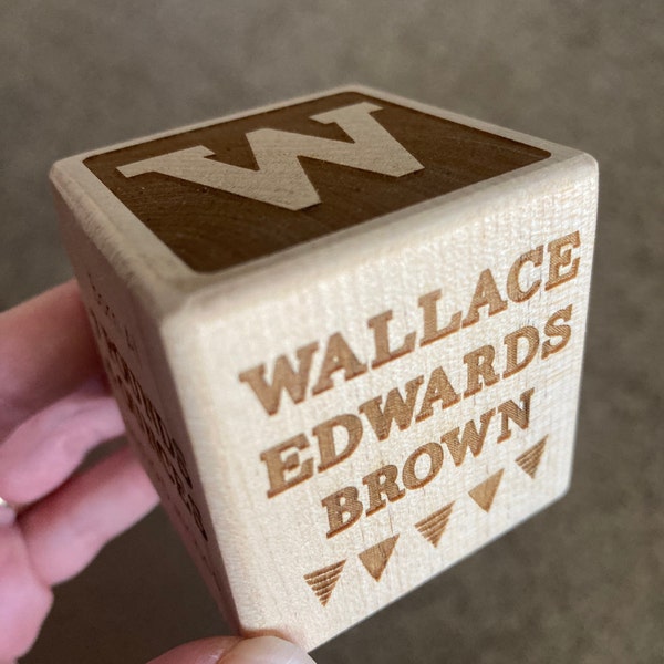 Baby Block New Parents Gift Personalized Gift for New Baby Gift Wood ...