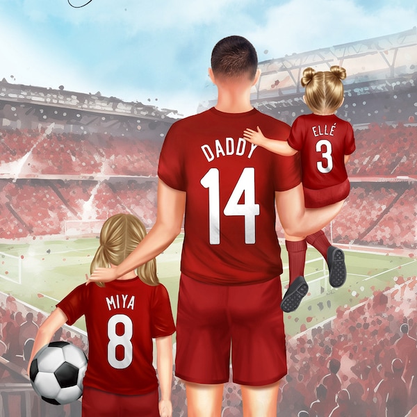 Custom Football Dad Print, Personalised Football Print, Dad Gift From ...