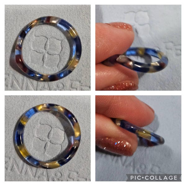 Heart Ring Collection| Chevron Acetate Stacking Resin Ring - Etsy