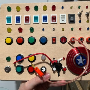 Small Handmade Travel Busy Board for Toddler Fidget Board LED Light Toy ...