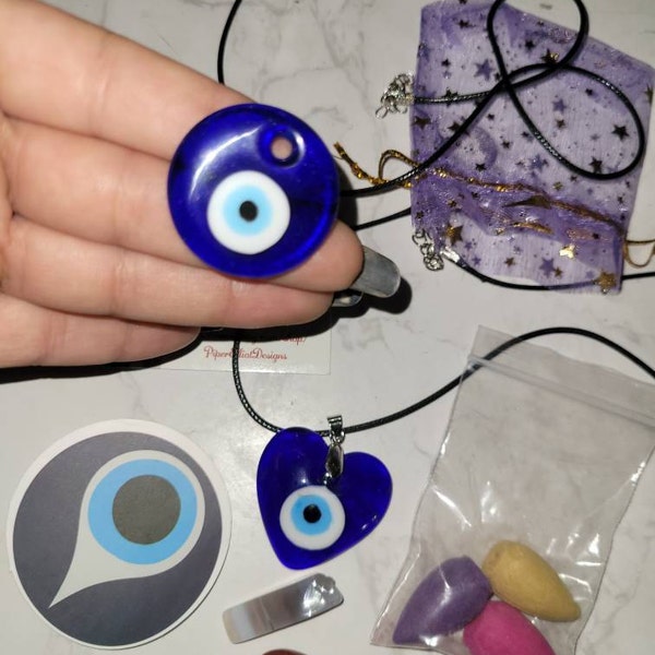 Evil Eye Heart Necklace/protection From the Evil Eye/heart Shaped Evil ...