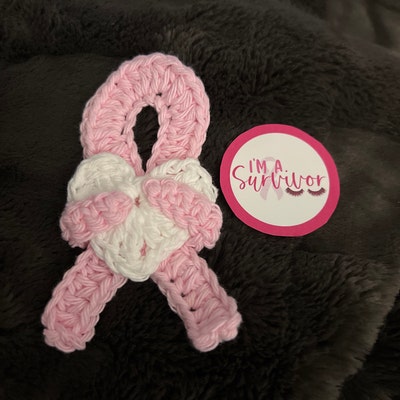 Breast Cancer Awareness Pink Ribbon Magnets, Hand Crocheted, Cancer ...
