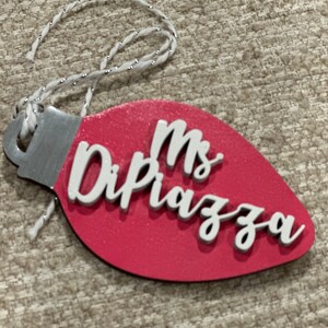 Christmas Lights Name Tags / Wooden Name Tags / Stocking Tags ...