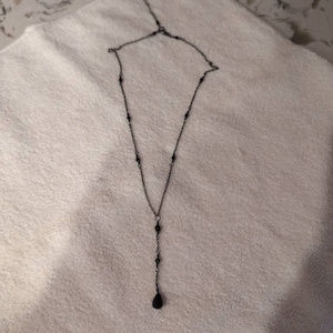 Pale Burgundy Crystal Drop Necklace on Delicate Gunmetal Grey Chain - Etsy