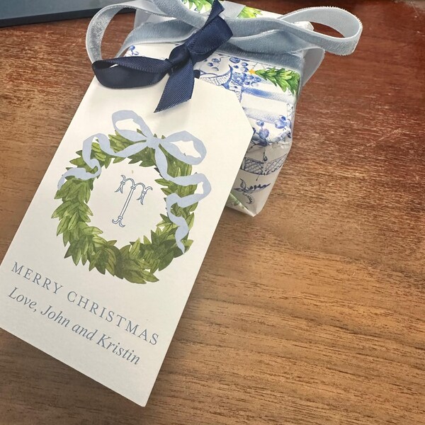 Personalized Christmas Gift Tags Christmas Crest Custom Christmas Gift ...