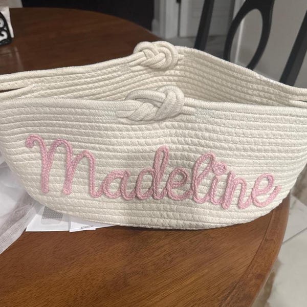 Custom Baby Shower Name Basket,personalized Baby Name Cotton Basket ...