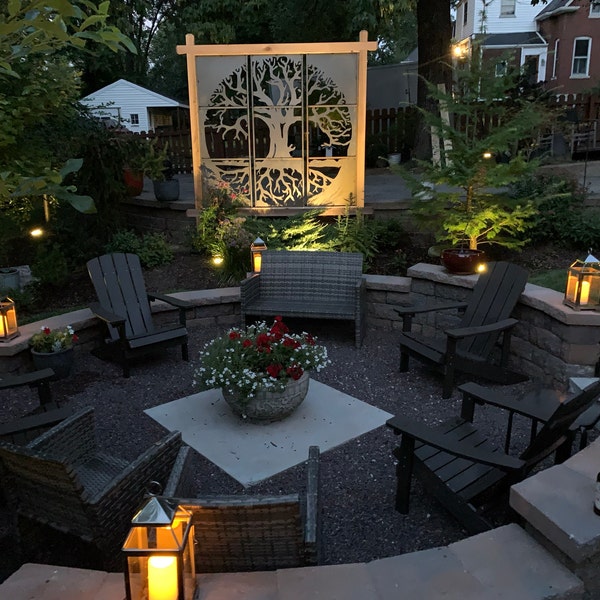 Tree of Life Metal Privacy Screen Set of 3, Large Home & Garden Décor ...