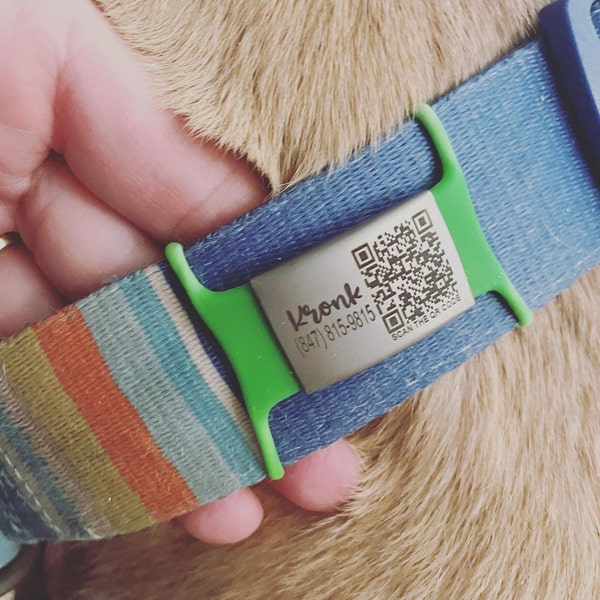 Qr Code Dog Tag, Custom Scannable Slide on Pet ID Tag, Collars Name ...