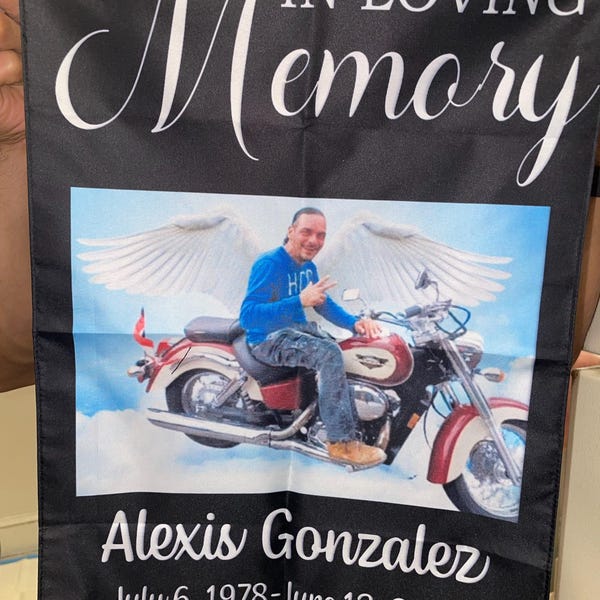 Personalized Memorial Garden Flag, Custom Photo/name/date Flag ...