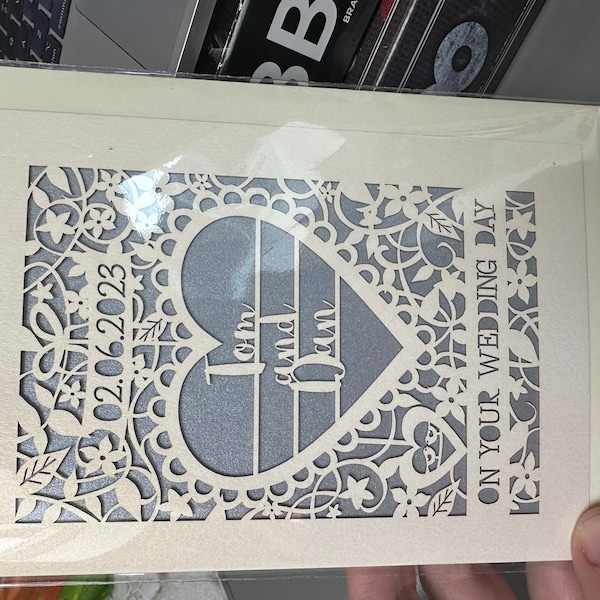 Personalised Papercut on Your Wedding Day Card, Laser Cut Wedding Card ...