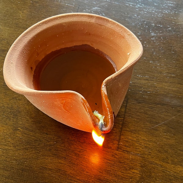 Eco Small Oil Lamp, Pottery Oil Lamp, Eco Wicks, Collectible Oil Lamp ...