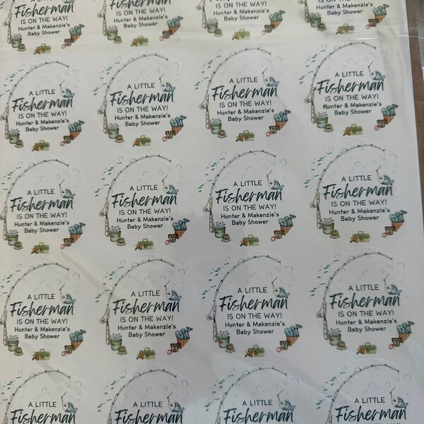 Fishing Baby Shower Favor Cookie Labels, Fish Theme Shower Favors ...