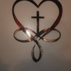 Eternal Love: Infinity Heart Cross Metal Wall Art Steel, Copper, Bronze ...