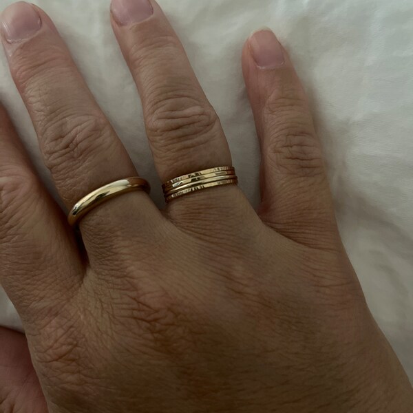 14k Gold Stacking Ring | 14k Gold Filled Ring | Dainty, Thin Gold Ring ...