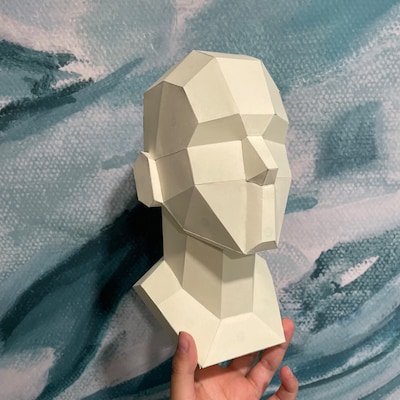 Male Head Planes, Head Sculpture, Paper Sculpture, Low Poly Sculpture ...