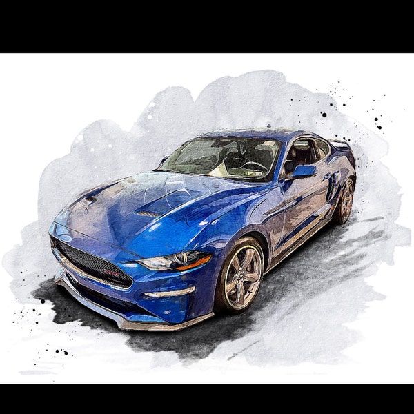 Custom Car Portrait. Car Lover Gift. Garage Art. Personalized Sport ...