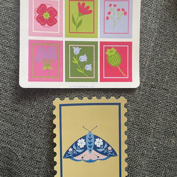 Decorative Stamp Stickers - Stamp Sticker Sheet - Journaling Stickers ...