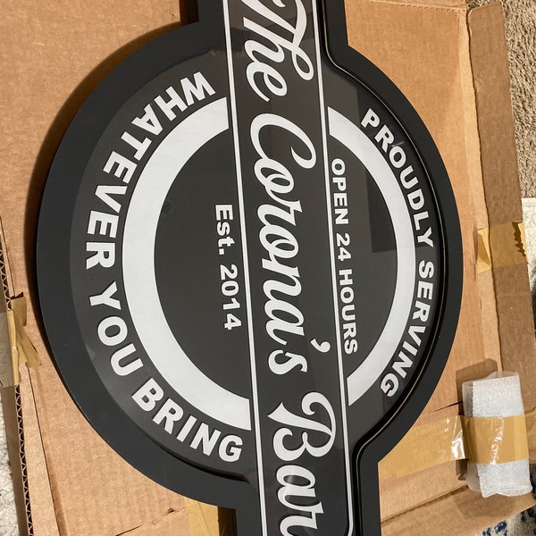 Custom Open Bar Led Wall Sign Neon Like - Color Changing Remote Control ...