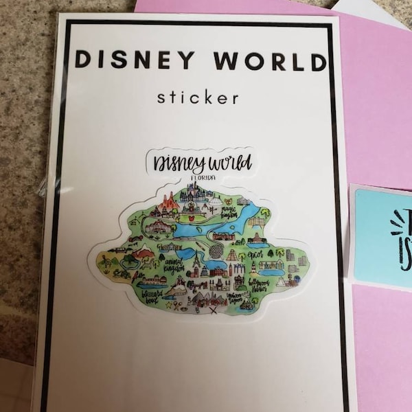 Disney World Map Sticker+ FREE SHIPPING, Disneyworld Sticker, Disney ...