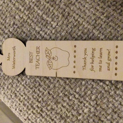 Personalised Wooden Teacher Bookmark, Book Lover Reading Gift, End of ...