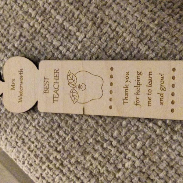 Personalised Wooden Teacher Bookmark, Book Lover Reading Gift, End of ...