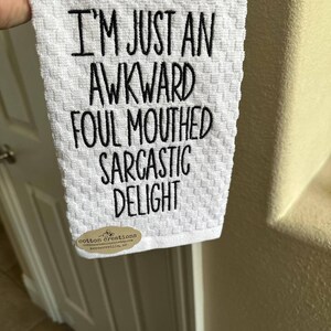 Funny Embroidered Kitchen Towel I Am Not Emotionally Equipped - Etsy