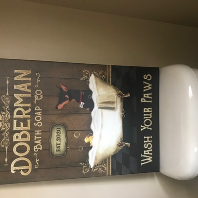 Doberman Pinscher Bath Soap Canvas Custom Pet Bathtub Canvas - Etsy