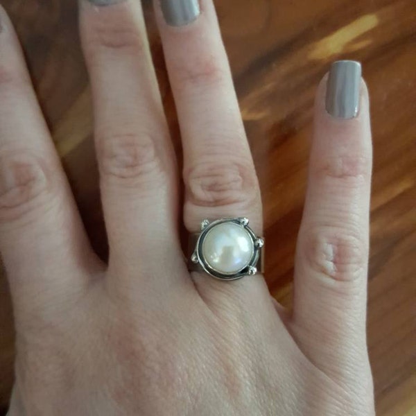 Pearl Bramble Ring / Large Pearl Ring / Sterling Silver / Gift for Her ...