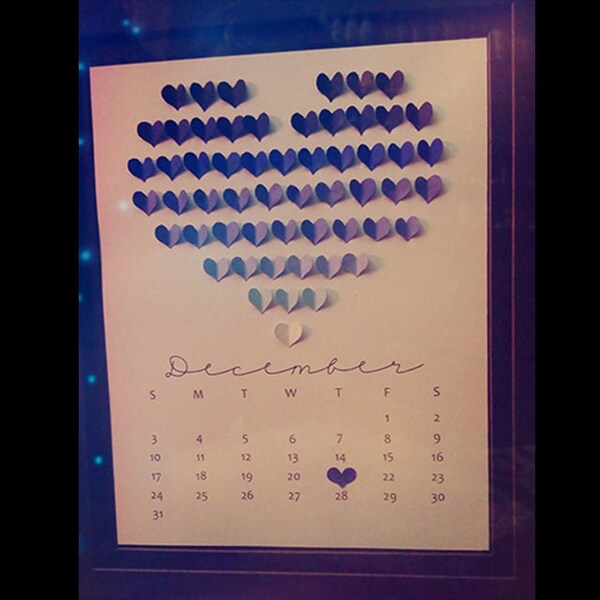 Customized Ombre Heart Calendar Page (DIGITAL ONLY) - 1st Anniversary ...