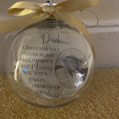 Personalised Memorial Bauble, Memory Tree Bauble, Crystal Clear Bauble ...