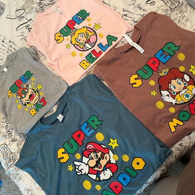 Super Mario Characters T-shirt, Mario Luigi Rosalina Princess Peach ...