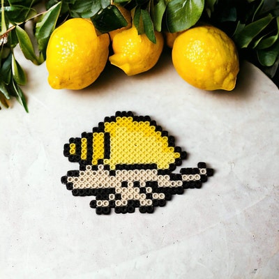 Hermit Crab in Love Original Perler Bead Craft Magnet Coaster Cute Gift ...