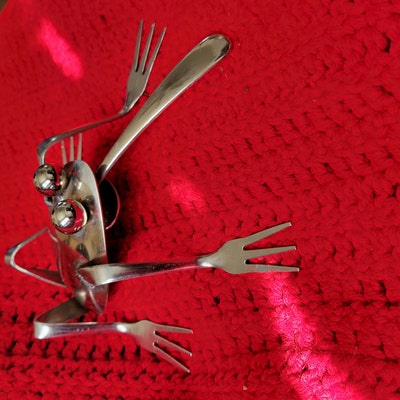 Frog Recycled Garden Art Upcycle Kitchen Utensils - Etsy