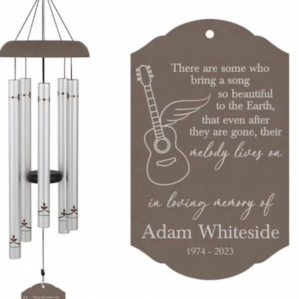 Guitar Memorial Gift | Musician Memorial Wind Chime | Guitar Wind Chime ...